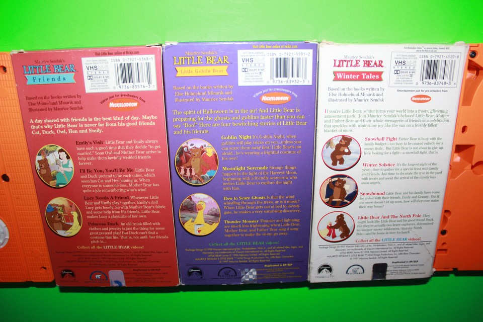 Little Bear VHS Lot of 5 Tapes Goblin Bear, Friends, Winter Tales ...