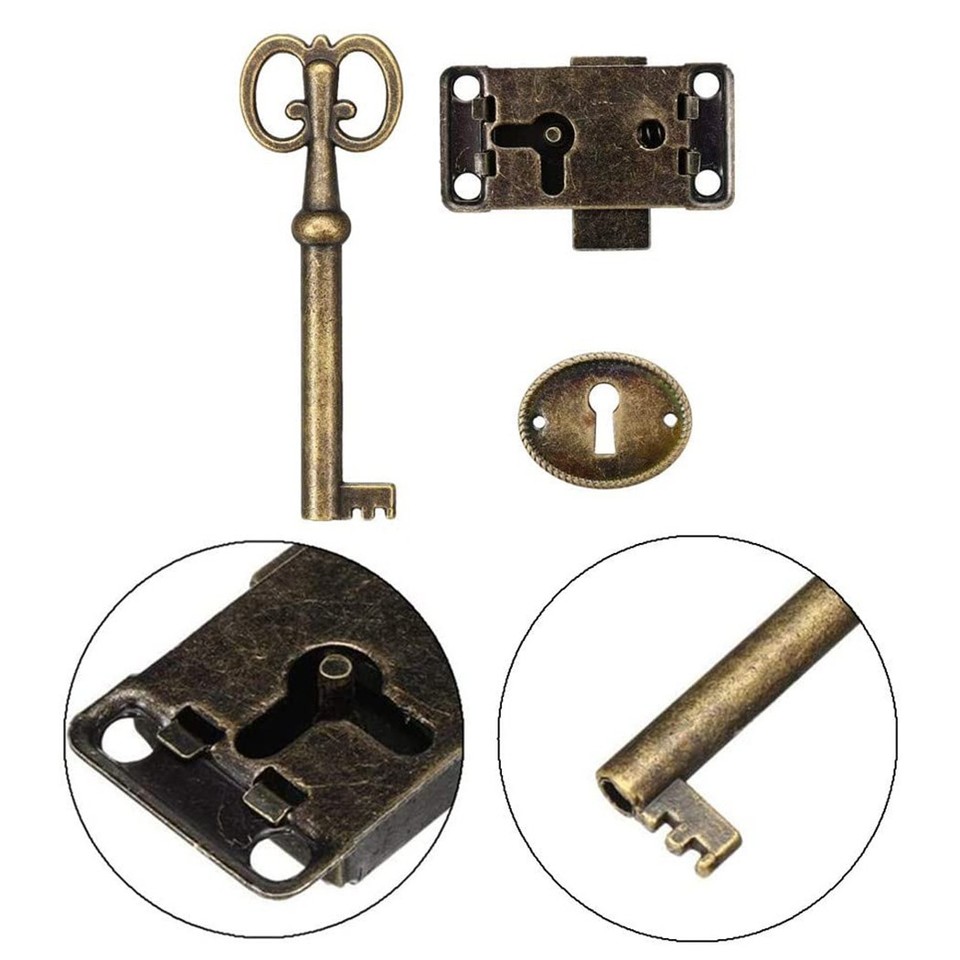 Lock Kit Antique Cabinet Decoration Home Improvement Hardware 3pcs ...