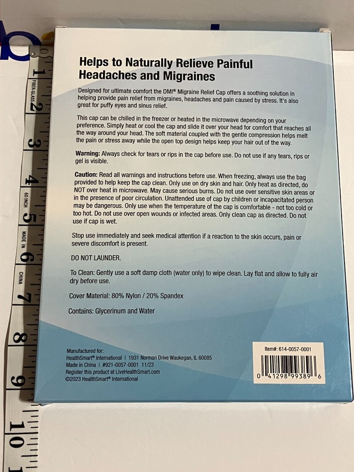 DMI Migraine Relief Cap HealthSmart Brand 614-0057-0001 | eBay