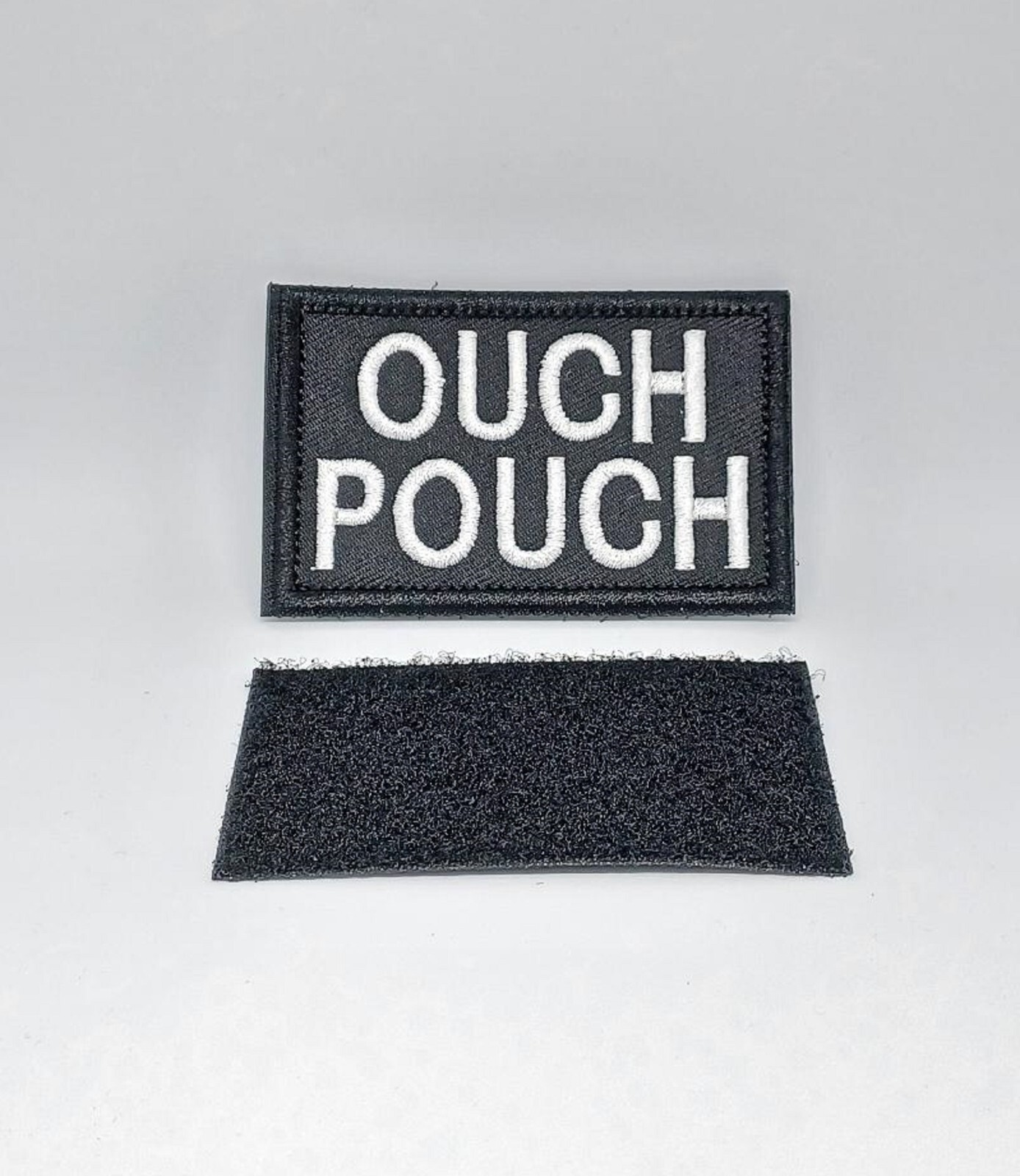 Ouch Pouch Embroidered Hook & Loop Tactical Morale Patch WHITE Text | eBay