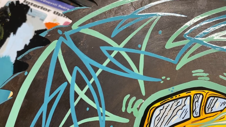 Custom Painted Circular Saw Blade Hot Rod Pinstripe Flying Eyeball Cars ...