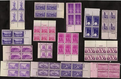 799-802, 835-838, 852-858 Plate Blocks Mint, og, NH (cv$46.75) Free ...