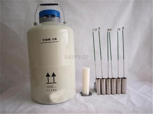 10 L Liquid Nitrogen Tank Cryogenic LN2 Dewar Storage Container New wn ...