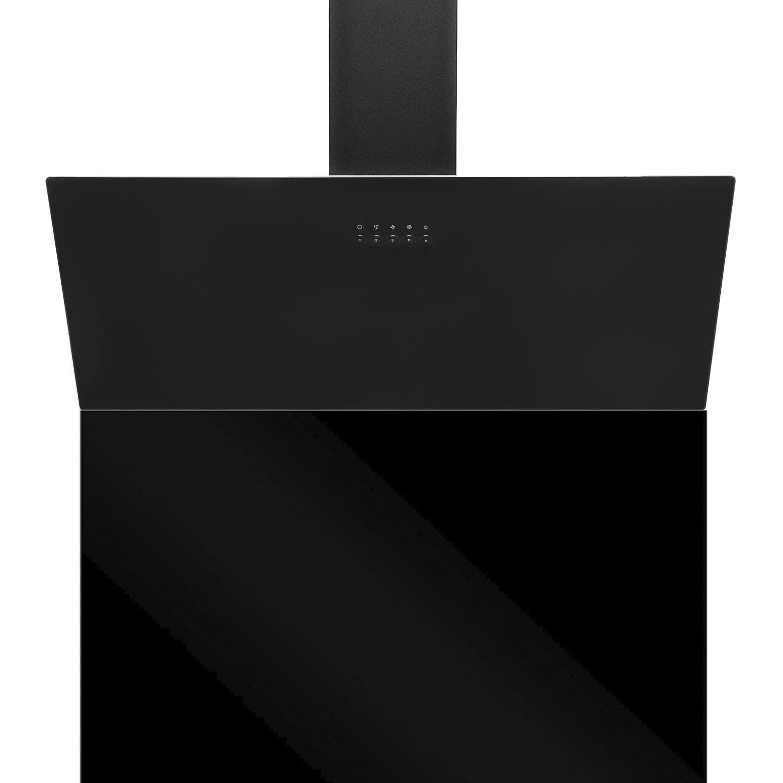 SIA 90cm Black Angled Cooker Hood Extractor Fan & Toughened Glass ...