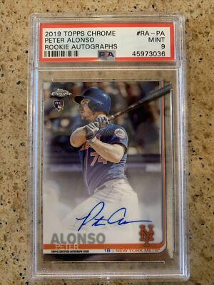 Pete Alonso 2019 Topps Chrome Auto RC Card #RA-PA New York Mets PSA 9 ...