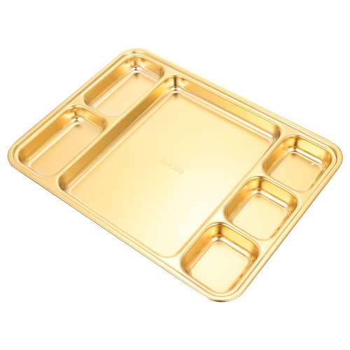 Divided Slimming Plate Stainless Steel Grid Simple and Delicate | eBay