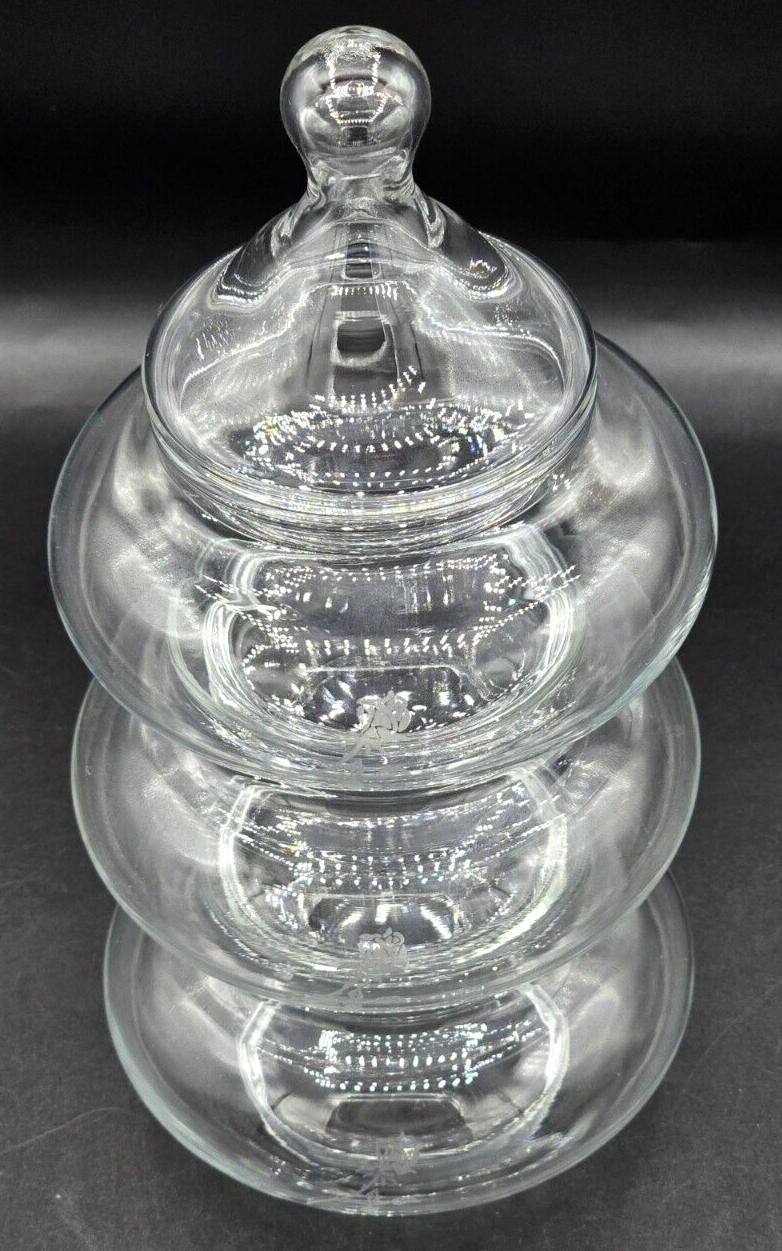 1970’s Pagoda Stacking Apothecary Candy Jar with Lid w/ Etched Roses | eBay