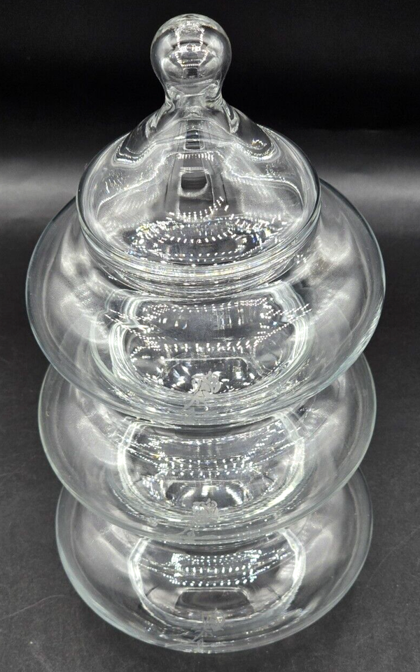 1970’s Pagoda Stacking Apothecary Candy Jar with Lid w/ Etched Roses | eBay