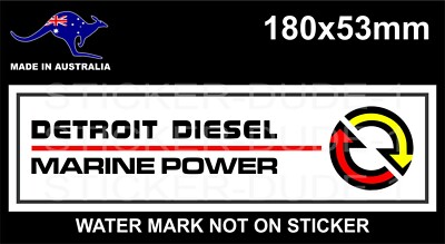 DETROIT DIESEL MARINE POWER STICKER FOR TOOLBOX BOAT BEER FRIDGE ETC ...
