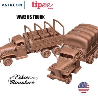 Eskice Miniature WW2 x1 US Transport Truck WWII Bolt Action Chain of ...