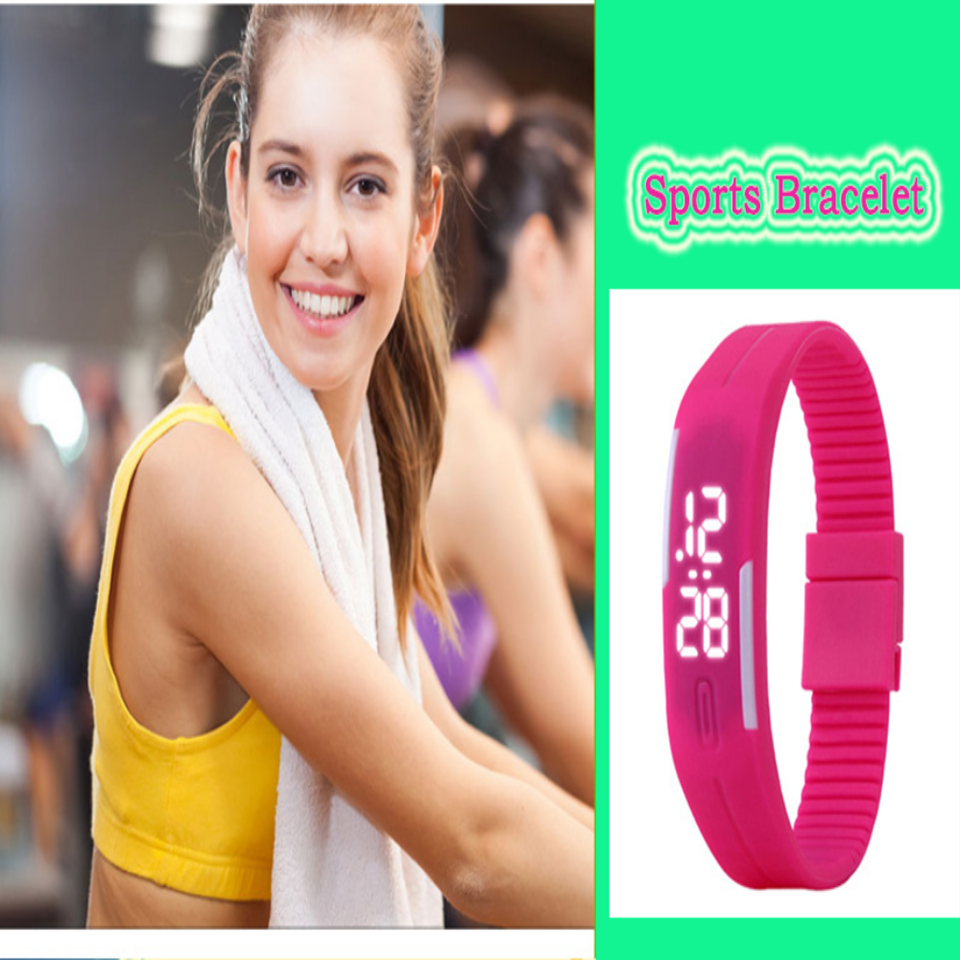 Waterproof LED Digital Rubber Sports Watch Bracelet Digital WristWatch ...