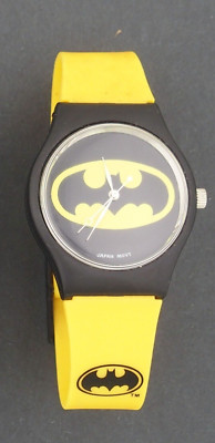 Vintage 1989 wind-up Batman Comic Character Watch by Quintel w/ Yellow ...