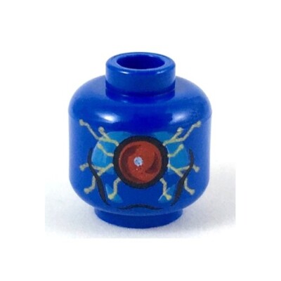 LEGO - Minifig, Head Large Red Eye w/ Gold Circuitry Pattern - Blue | eBay