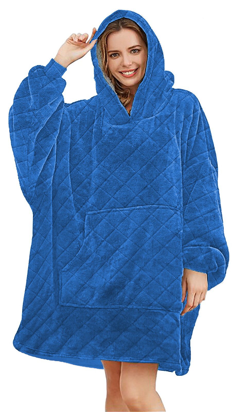 UNISEX Hoodie Blanket Oversized Snug Wearable Sherpa Fleece Big Hooded ...