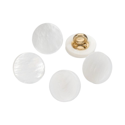 5pcs, Natural Shell Button 10mm Shell Shank Buttons White/Gold | eBay