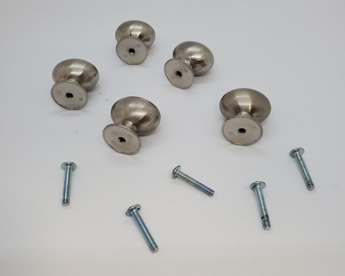 Lot 5 Cabinet Knobs Liberty PN0393L-SN-U1 Oval Football Egg Shape Satin ...