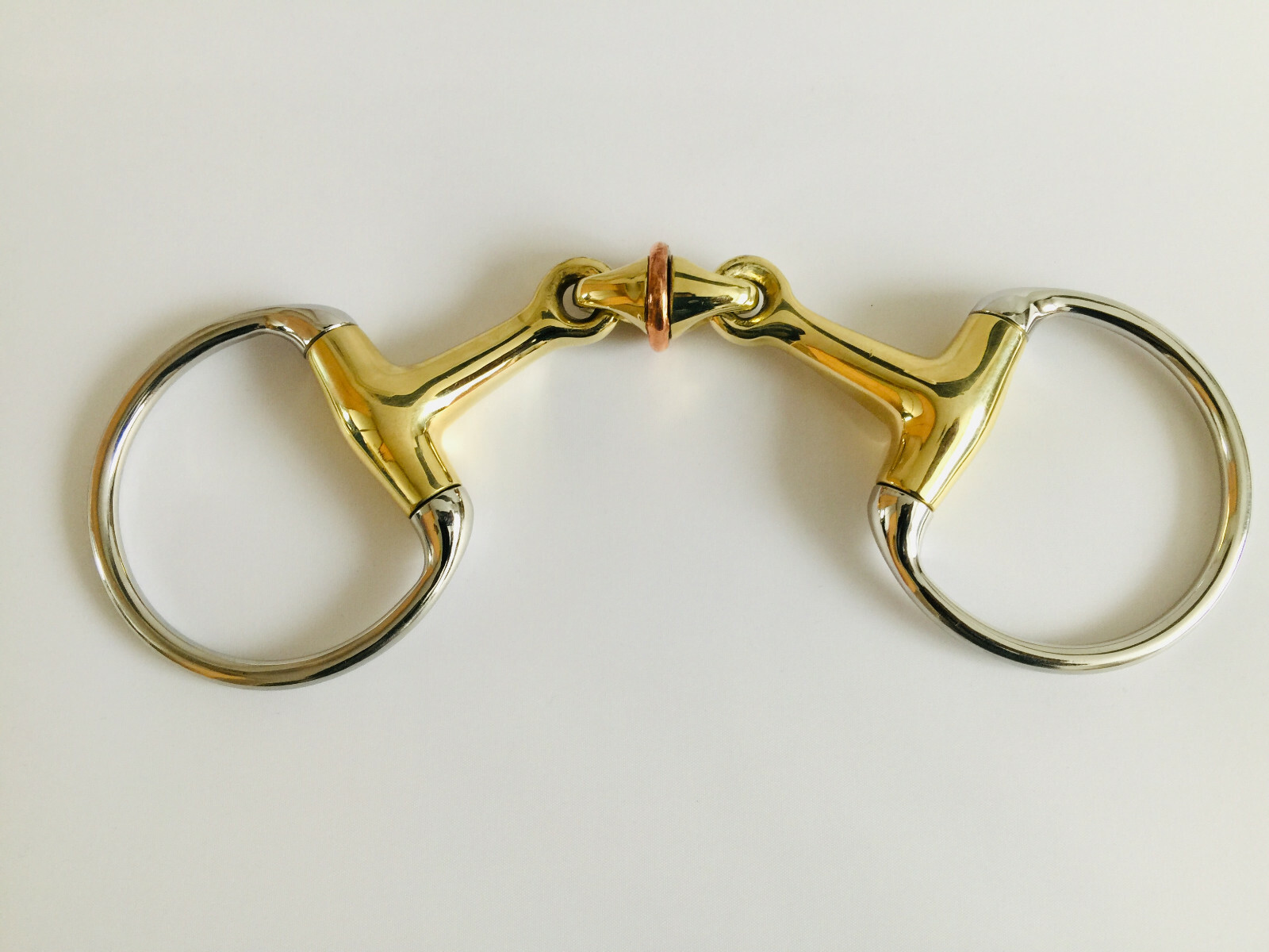 EGGBUTT SNAFFLE GERMAN SILVER WITH COPPER RING LOZENGE ALL SIZE (HORSE ...