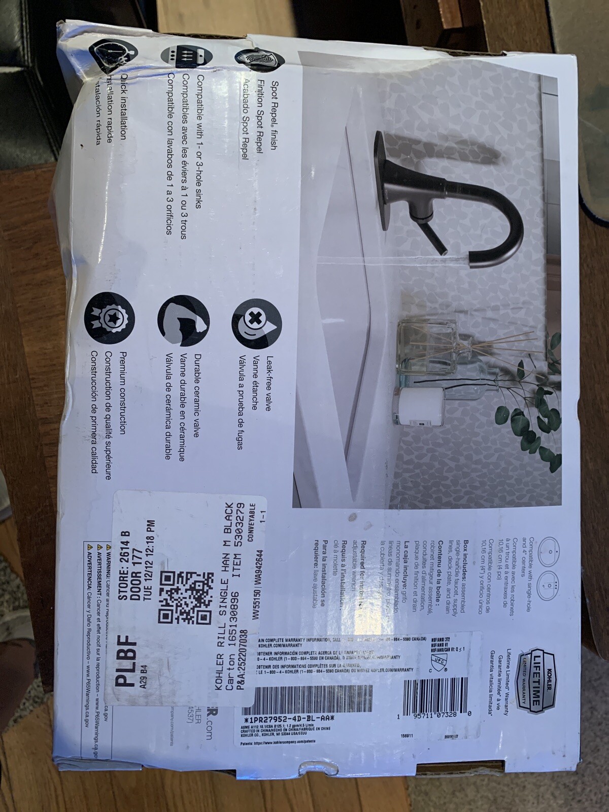 kohler rill single handle bathroom faucet matte black finish | eBay