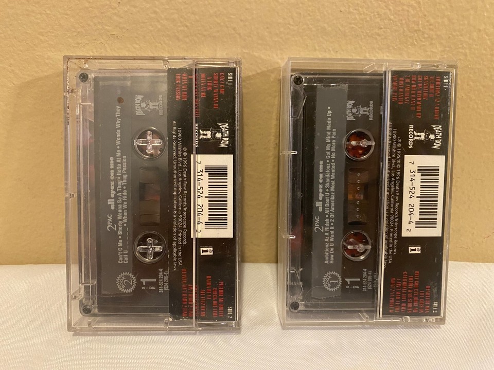 2 2PAC RAP WEST COAST CASSETES COLLECTION (ALL EYEZ ON ME) DEATH ROW ...