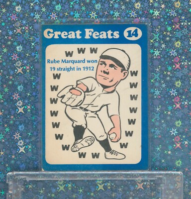 🔥1972 Laughlin Great Feats Blue Border RUBE MARQUARD #14 RARE 19 ...