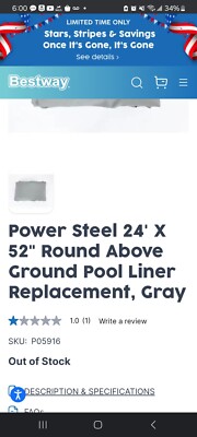 bestway power steel round pool liner, gray | eBay