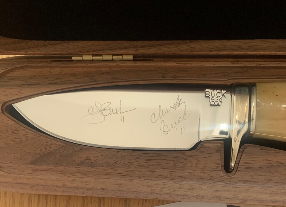 RARE BUCK 192 CAMEL SIGNATURE WHISPER KNIVES KNIFE NEVER USED IN BOX ...