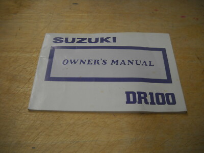 OEM Suzuki DR100 1987 Owners Service Manual 99011-05255-03A | eBay