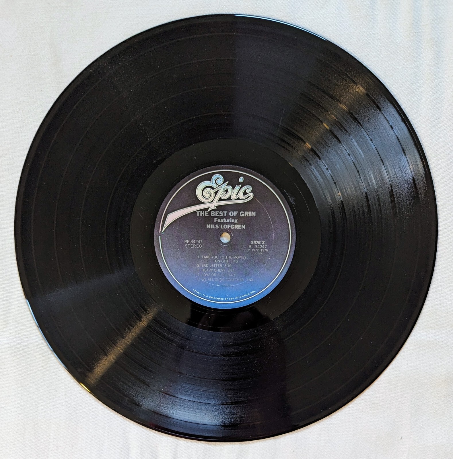 Grin The Best Of Grin Featuring Nils Lofgren 1972 Vinyl LP Epic Records ...