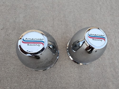 American Racing AR Chrome Domed Plastic 3-1/2" Hubcap Wheelcover Center ...