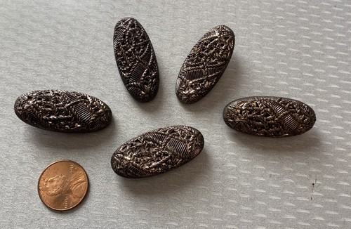 Victorian Antique Metal Buttons Cricket Cage Sparkle Large Oval 1.5 ...