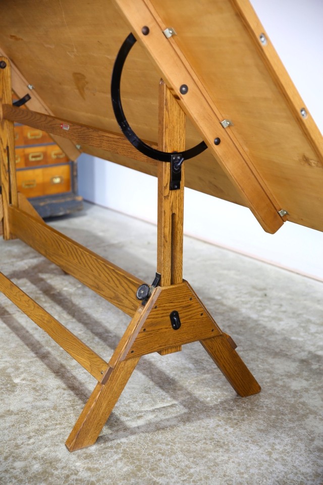 Vintage Hamilton Drafting Table Dining room Kitchen counter 1950s Oak ...