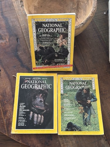 Vintage National Geographic “Jane Goodall” & Apes Magazines, Bundle ...