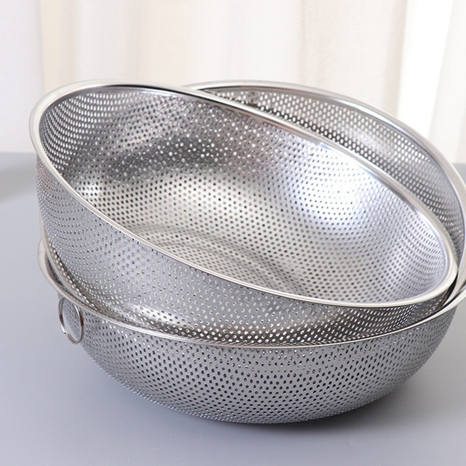Rice Washing Basket Washer Stainless Steel Strainer Drain for Fruit ...