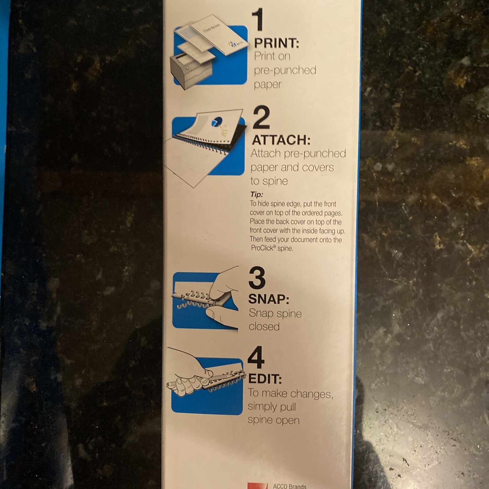 5 packages of GBC ProClick Binding Spines, 5/16", Black, 25 Pack for ...