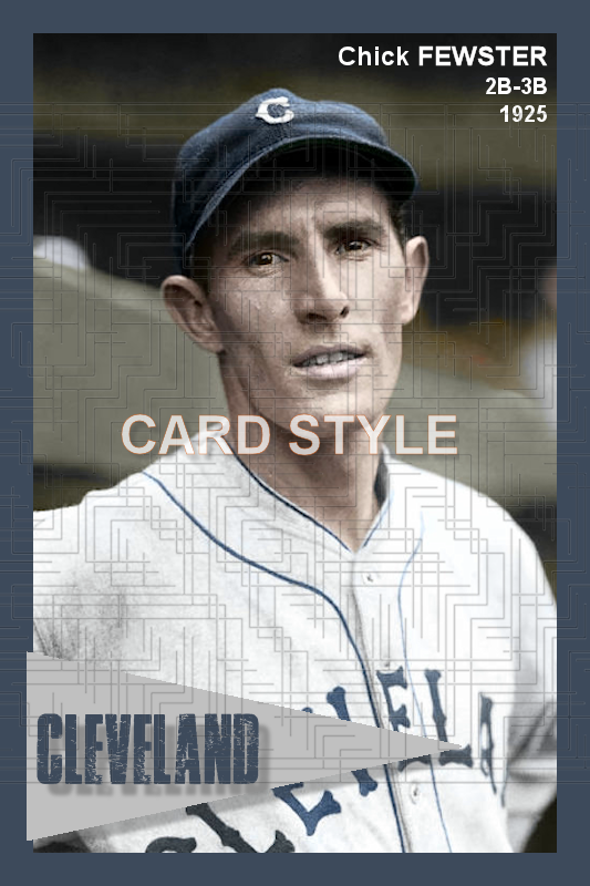 Chick Fewster - 1925 Cleveland baseball - choose a style - colorized ...