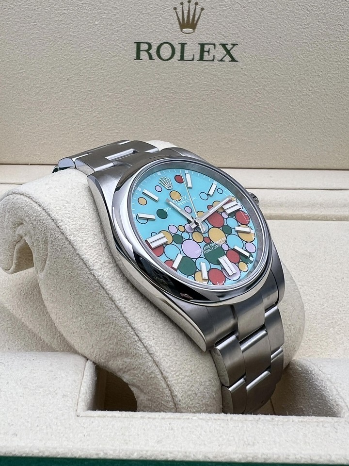Rolex 124300 Oyster Perpetual 41mm Custom Celebration Balloon Dial Box ...