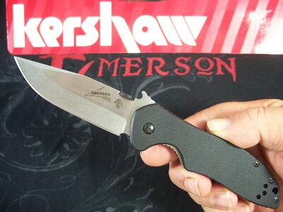 KERSHAW EMERSON - CQC-6K Black G-10 instant-opening wave Knife 2-tone ...