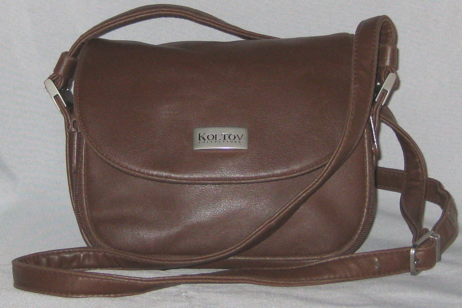Brown 5.5X7" Koltov Faux Leather Purse Handbag w 46"Adjustable Handle ...