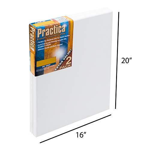 Economy Stretched Cotton Canvas 20-Pack 16x20 - Acid-Free Acrylic ...