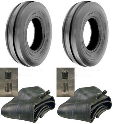 TWO New 4.00-8 Deestone D401 Tri-rib 3 Rib F-2 Tires & Tubes 4 ply rtd ...
