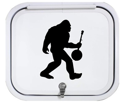Bigfoot with Banjo Decal Sasquatch Sticker Hiker hiking camper camping ...