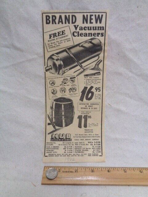 Vintage Ad HUB Vacuum Stores 1962 Brooklyn Queens NY area 1960s local ...