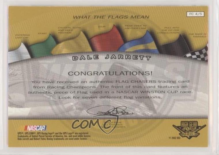 2002 Wheels High Gear Flag Chasers Green Flag 59/90 Dale Jarrett #FC4 ...