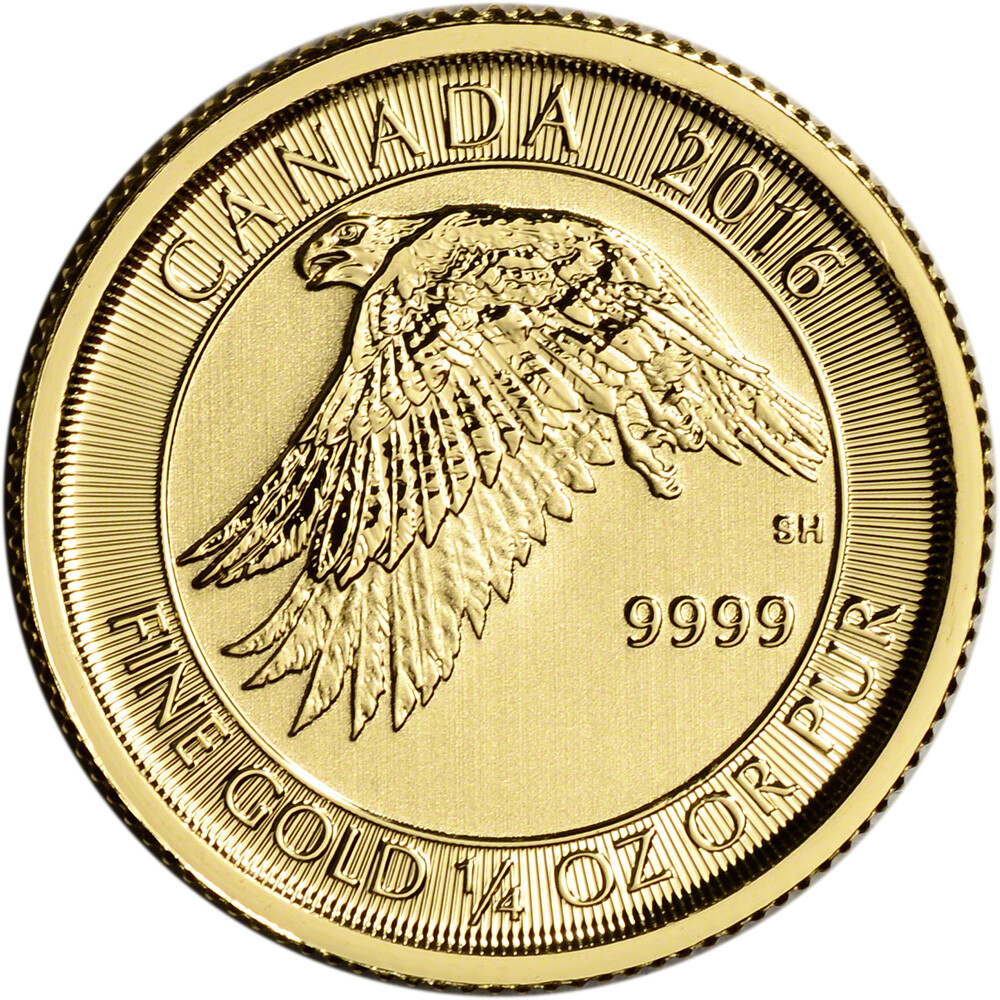 2016 Canada Gold White Snow Falcon $10 - 1/4 oz - .9999 Fine - BU | eBay