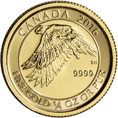 2016 Canada Gold White Snow Falcon $10 - 1/4 oz - .9999 Fine - BU | eBay