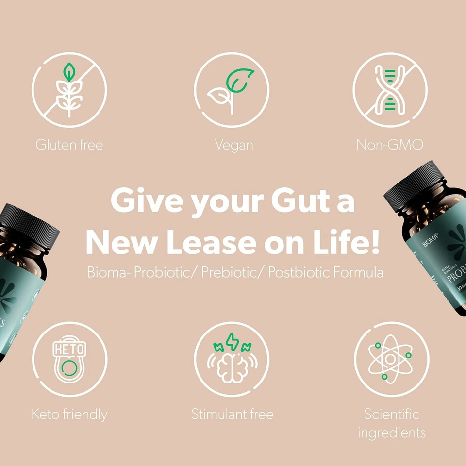 Bioma Probiotics for Digestive Health 3 In 1 Gut Health Probiotic 60 ...