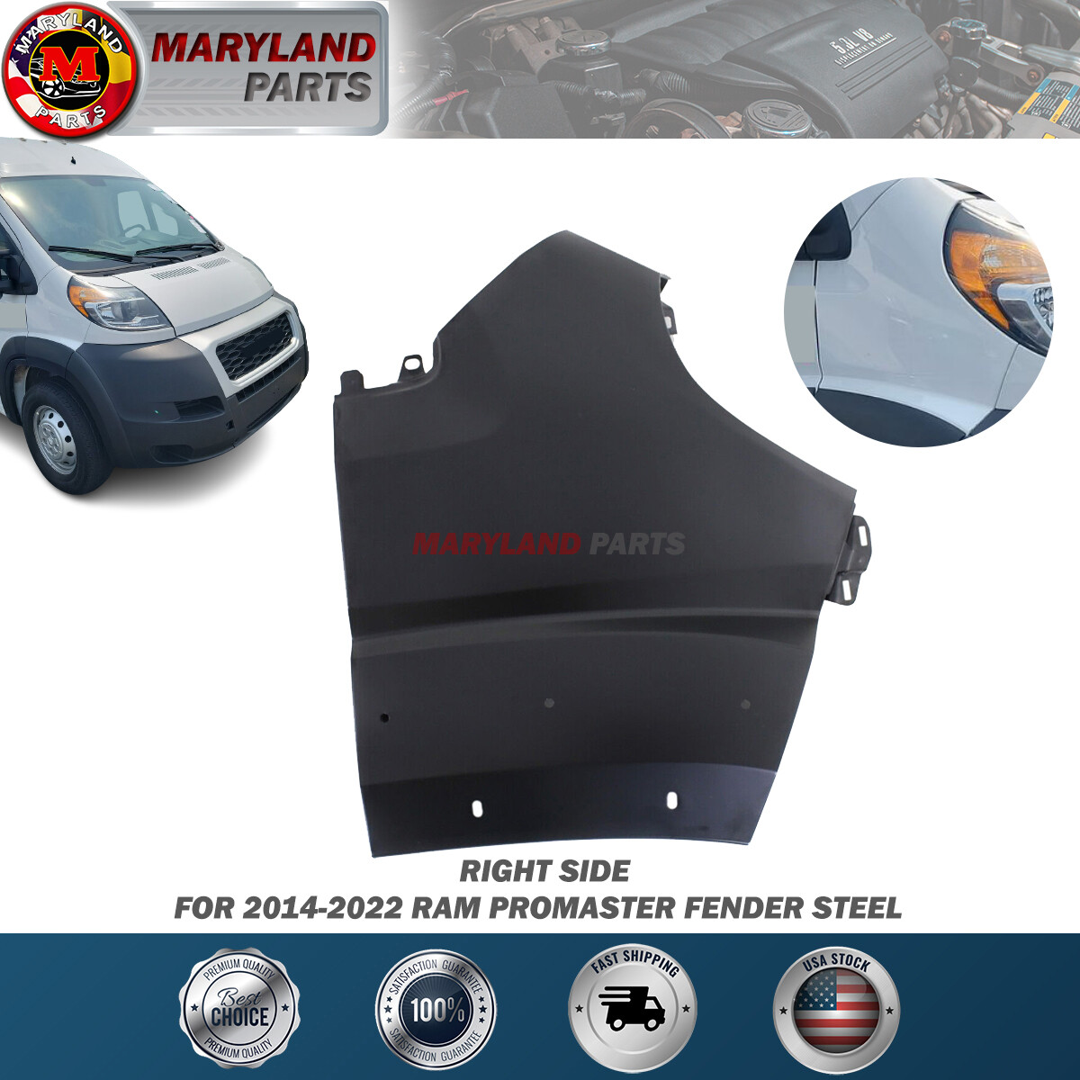 For 2014-2022 RAM Promaster Right Fender Steel Passenger Side RH | eBay