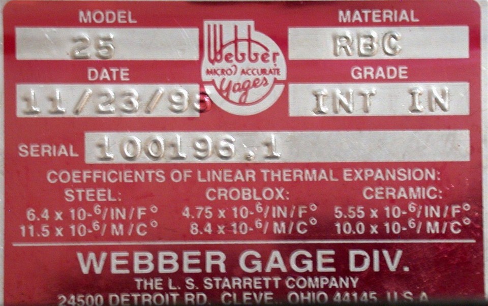Starrett Webber 25" Vertical Horizontal Free Standing Stack Reference ...