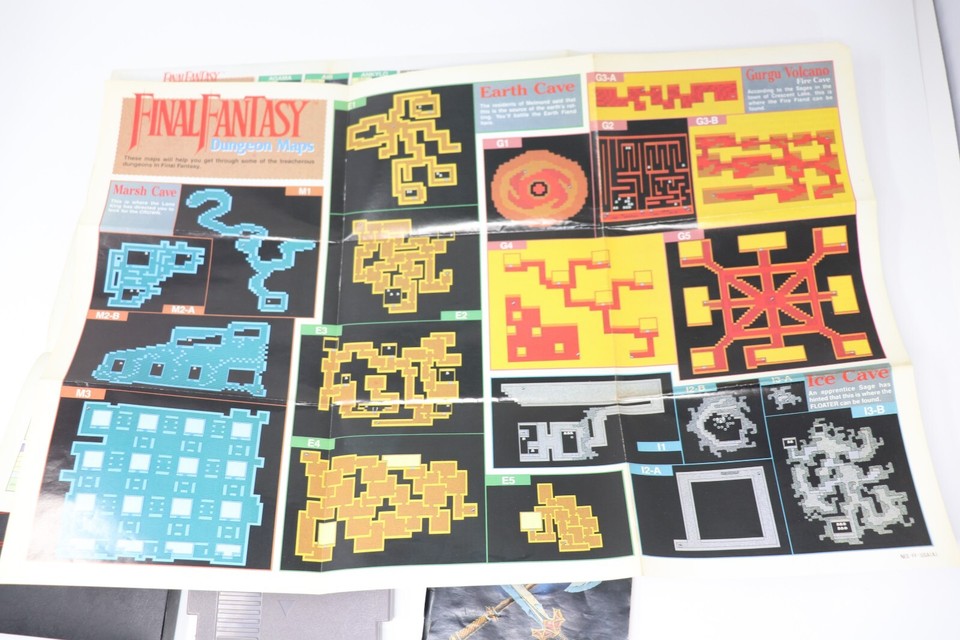 1985 Final Fantasy NES Nintendo W/ 1990 Manual, Dungeon & Game World ...