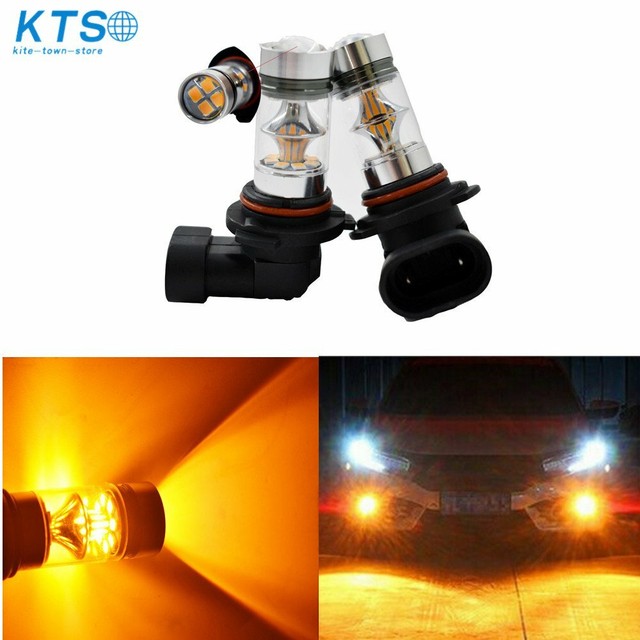 2x 100W H10 9140 9145 9055 LED CREE 3000K Orange Fog Lights Driving ...